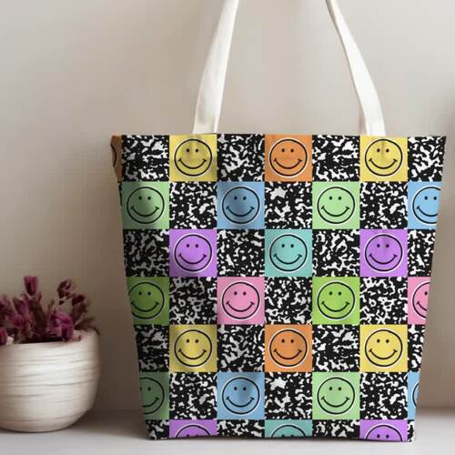 Happy Faces Seamless Digital Paper Pattern Pastel Rainbow Composition ...