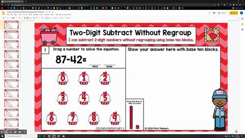 2 Digit Subtraction Without Regrouping Valentines Day Math Games Google ...