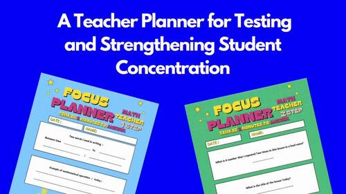 Math Teacher Planner to Enhance Student Focus" Boost Student Productivity