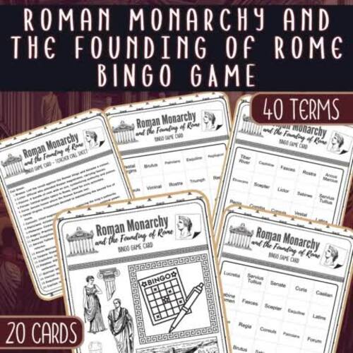 Roman Monarchy and Founding of Rome Bingo Game by Decadence School House