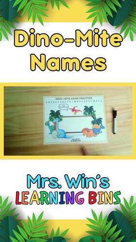 Dinosaur Activity, Hands On, Low Prep, Early Literacy | Dino-Mite Name ...