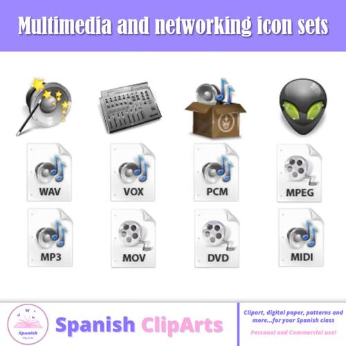 Real multimedia and networking icon sets (Iconos de multimedia e ...