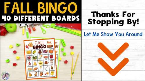 Fall BINGO Game | Back To School Activity | Print and Play Class Party Game