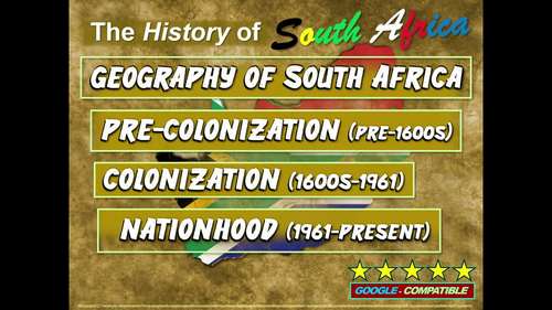 History of South Africa: 4-PART UNIT with 100 rich slides (handouts ...