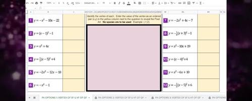 PIXEL ART: Vertex of Standard & Vertex Form of QF DISTANCE LEARNING