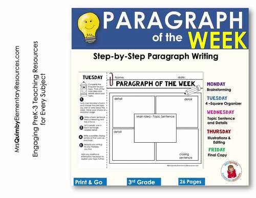 Paragraph of the Week | 3rd Grade Writing Activities |Paragraph Writing ...