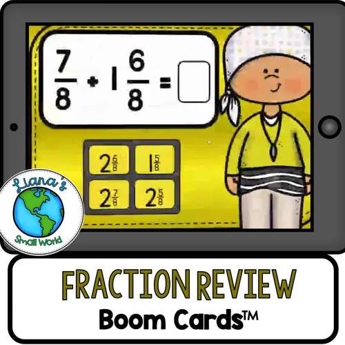 Fractions Adding and Subtracting Review Boom Deck Digital Task Cards