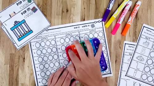 POP IT! CVCE Silent E Fidget Bubble Poppers |POP IT WRITE IT | TPT