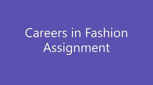 Careers in Fashion Assignment by The Cool Classroom TCC21 | TPT