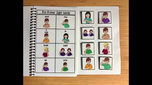 ASL Pre-Primer Sight Word Practice Books - ASL Adapted Books by Teacher ...