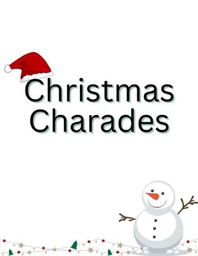 Christmas Charades Game, Christmas Printable Game, Christmas Party ...