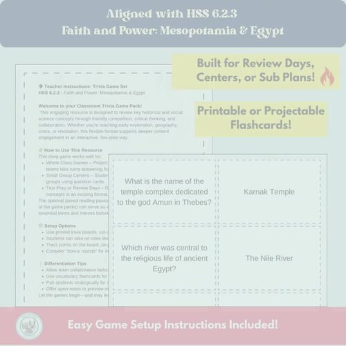 HSS 6.2.3 Trivia Game Faith & Power: Religion & Authority in ...