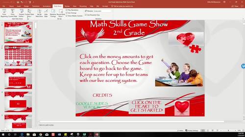 2nd Grade Valentines Math Game Show for NWEA MAP and Common Core Practice