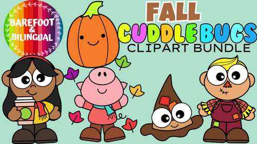 Cute Fall Clipart Bundle - Cuddlebugs Collection - Fall Kids, Animals ...