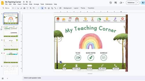 Digital Organization Hub for Teachers - Editable in Google Slides