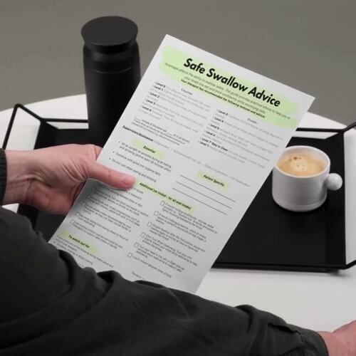 Dysphagia Patient Handouts: Safe Swallow Strategies & Education Adult SLP