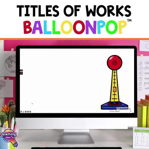 5th Grade Titles of Works Digital Grammar Review Games BalloonPop™