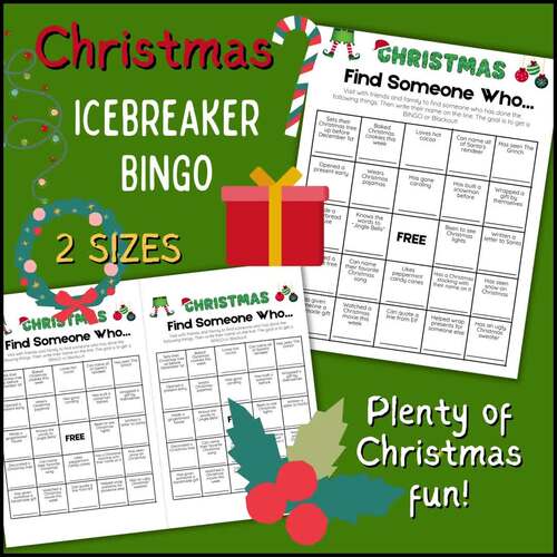Christmas Find Someone Who Game | Human Bingo for Kids & Adults Party ...