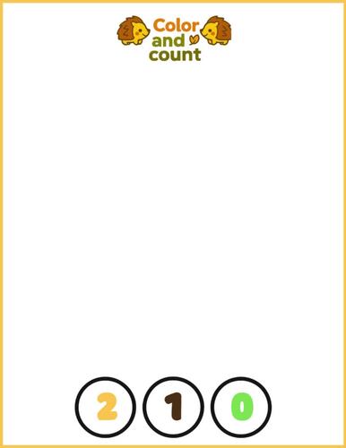 Color and Count with Hedgehogs: Numbers 0–10,recognition,coloring page ...
