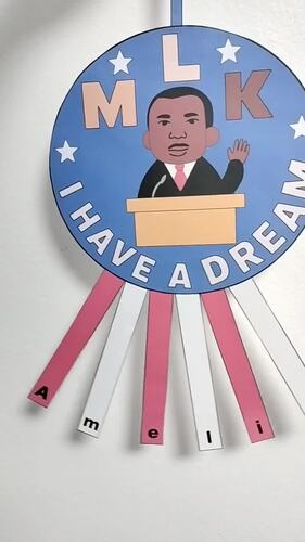 Martin Luther King Jr Craft Writing Prompts Name Hanging I Have A Dream ...