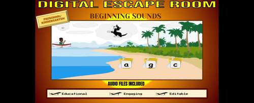 Beginning Sounds and Counting Digital Destination activity | TPT