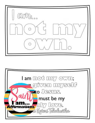 I AM Affirmation Posters with Saint Quotes & Coloring: Catholic ...
