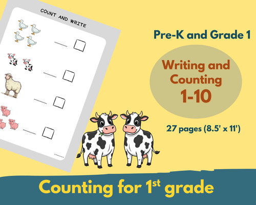 Numbers for Beginners (Grade 1) by BorderlessCraft | TPT