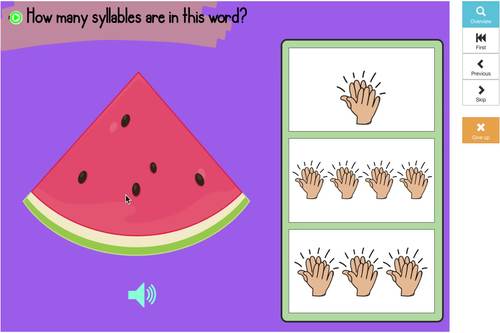 Distance Learning Syllable Counting BOOM CARDS by Teaching Literacy