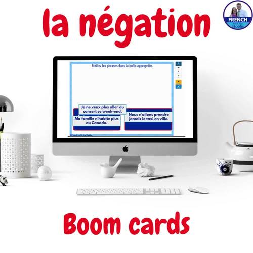 French Negative Expressions Boom Digital Task Cards™ la négation