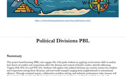 Political Divisions PBL by PBL History & Civics | TPT