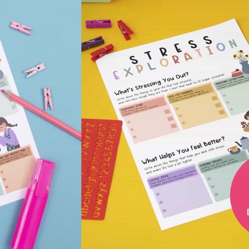 Stress Exploration Worksheet | Student Mental Health Check-In | Printable