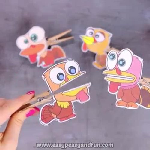 Turkey Craft | Clothespin Puppets | Thanksgiving Crafts by Easy Peasy ...