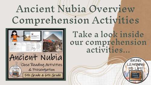 Ancient Nubia Overview Close Reading Comprehension Activities | 5th ...