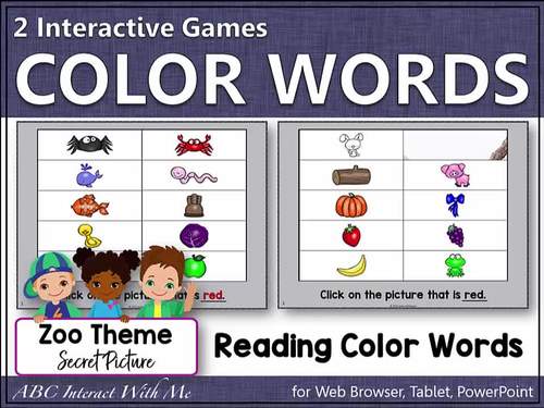 Color Words & Color Recognition Interactive Color Game {Secret Picture Zoo}