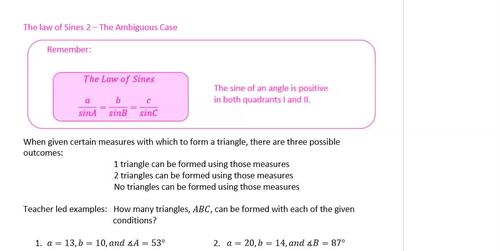 The Law of Sines 2 - The Ambiguous Case (video) | TpT
