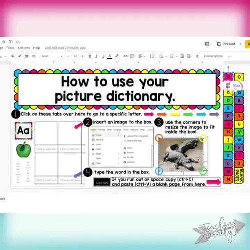 Picture Dictionary for Vocabulary Management and Tracking by Teaching ...