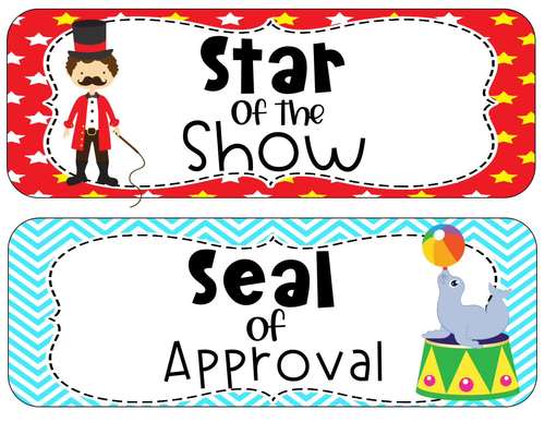Circus Classroom Theme Behavior Management Clip Chart by Southern Style ...