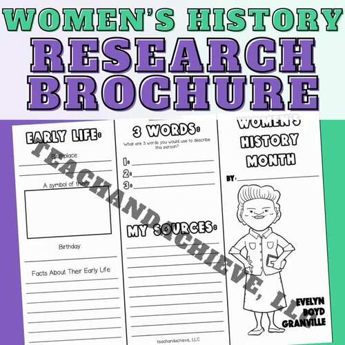 Women's History Month Brochure Tri-Fold Women in STEM Biography ...