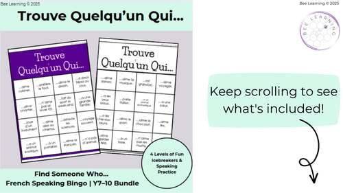 French Speaking Find Someone Who… Bundle - Back to School & Icebreakers ...