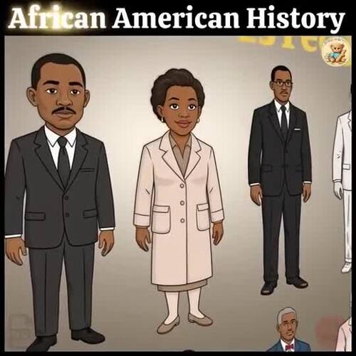 Black History Month Clipart | 15 Famous Black Leaders | Full Body PNG ...