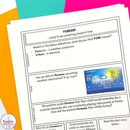*NEW* Single Page Vocabulary Activities by Creative Speech Lab | TpT