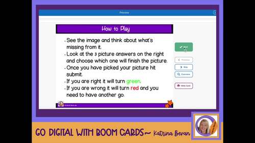 Boom™ Cards: What's Missing? for speech therapy by Katrina Bevan