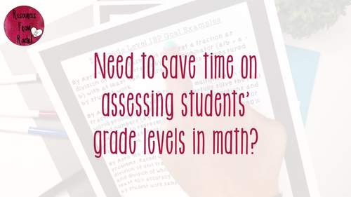 Special Education Math Assessments (K-8) by Resources From Rachel