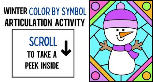 Winter Articulation Color By Code: P, B, T, D by Jennie's Speech Room