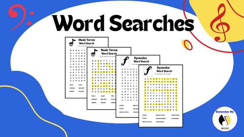 Music, Band, and Orchestra Word Search Printable Activityfor middle school