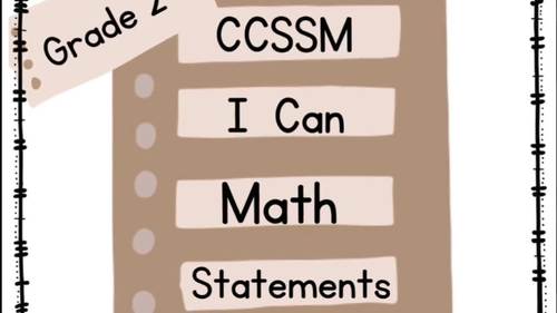 Grade 2 Math I Can Statements—Measurement, Data, & Geometry | TPT