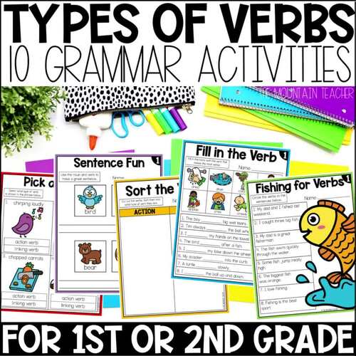 Types of Verbs Activities, Grammar Worksheets, Linking and Action ...