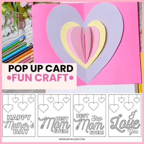 Happy Mother's Day Card Activity, Mother's Day Craft, Mother's Day Pop ...
