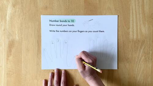 Number Bonds to 10 Hands Worksheets PreK K by LEO LESSONS | TPT