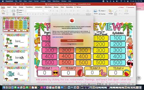 1st Grade Phonics ELA End of Year Summertime Themed Review Game Show